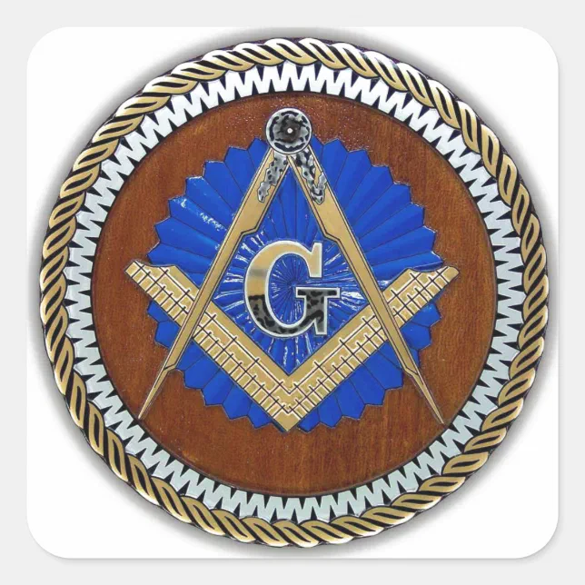 freemason NWO conspiracy square & compass Square Sticker | Zazzle