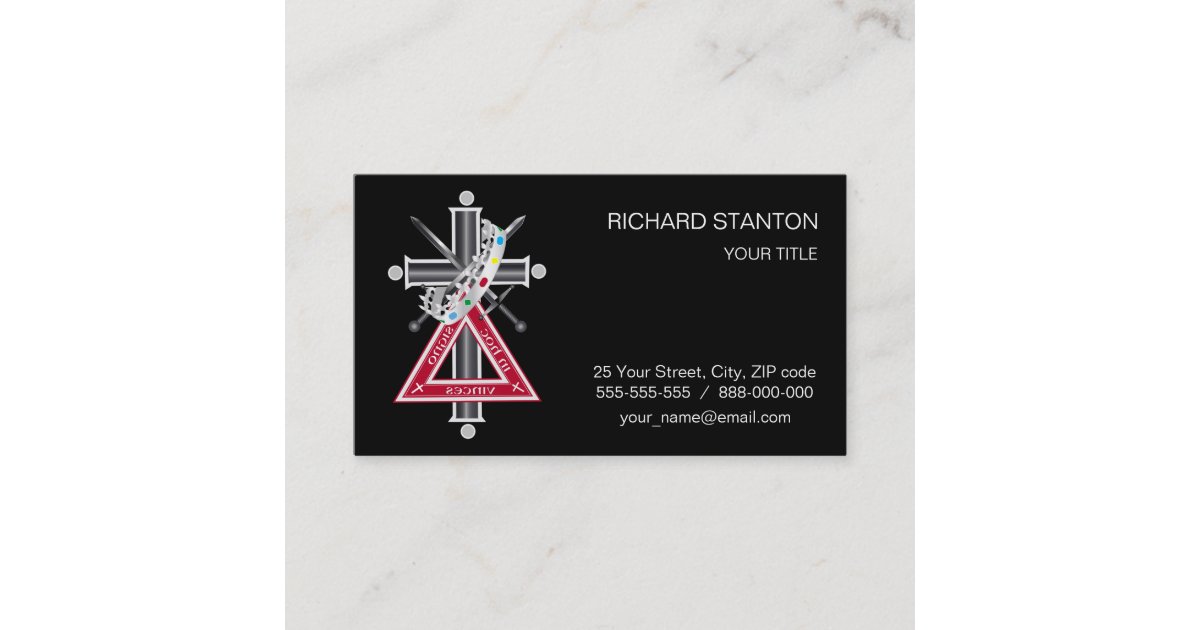 Freemasonic cross business card | Zazzle
