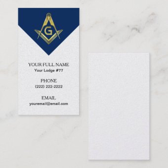 Freemasonry Business Cards, Masonic Blue Navy Gold Business Card | Zazzle