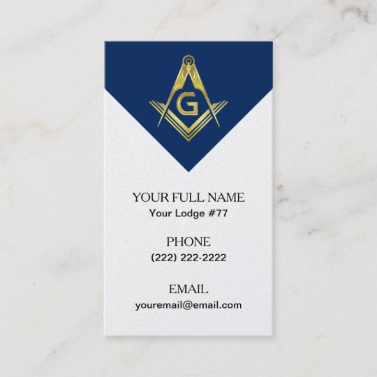 Freemasonry Business Cards, Masonic Blue Navy Gold Business Card ...