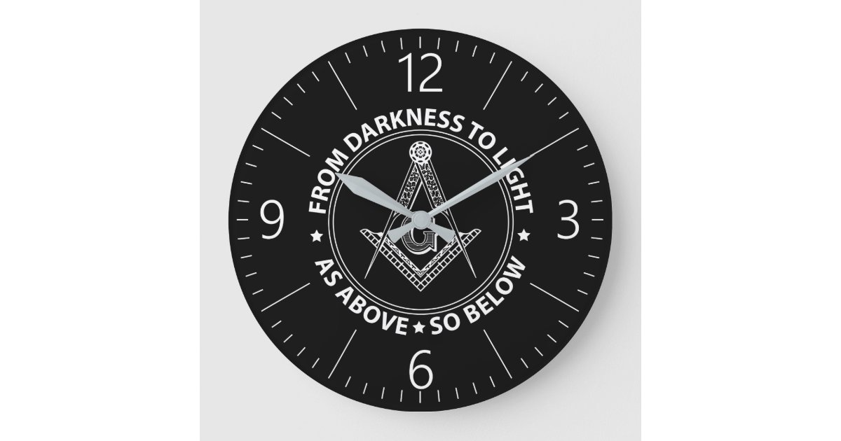 Freemasonry emblem large clock | Zazzle