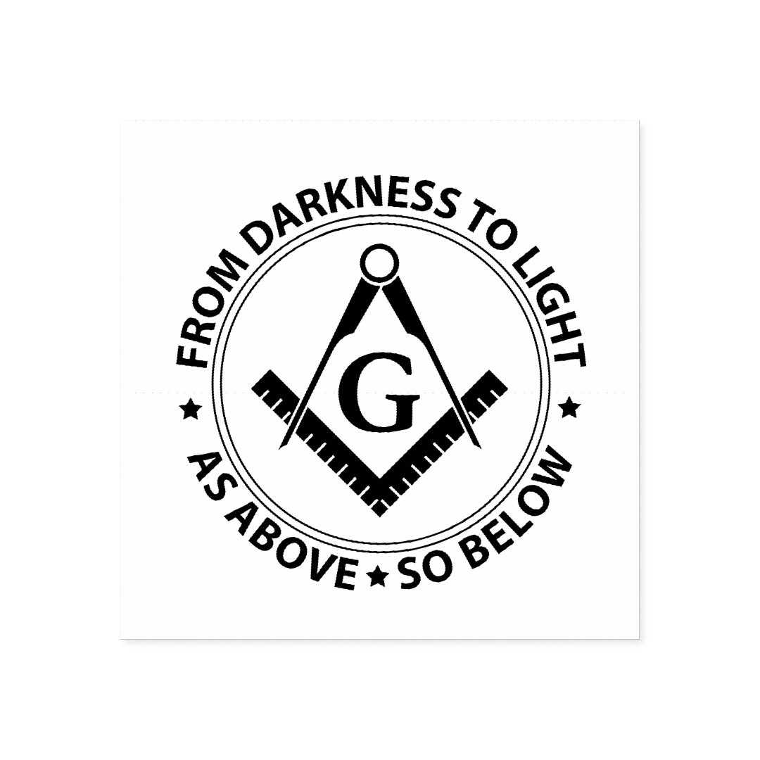 Freemasonry emblem rubber stamp | Zazzle