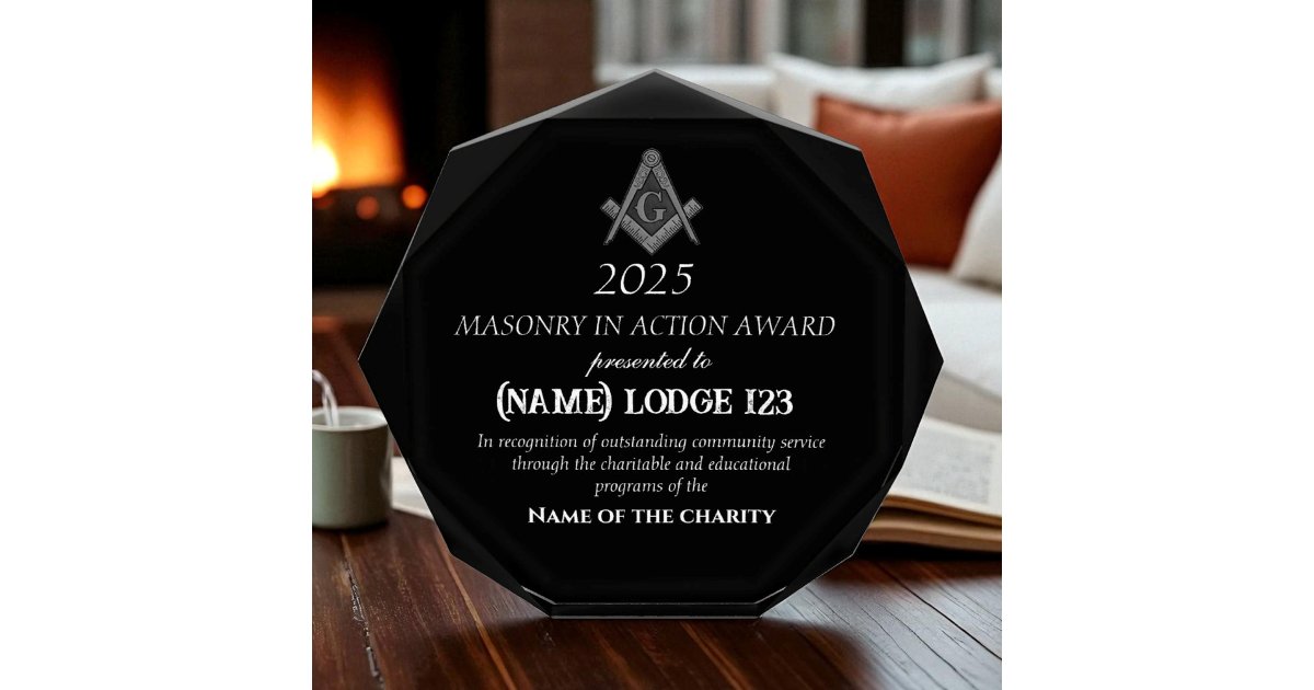 Freemasonry Freemason Masonry in Action Acrylic Award | Zazzle
