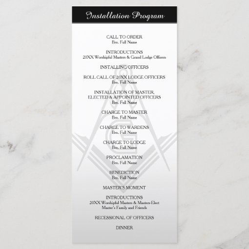 Freemasonry Program Guide - Installation Template | Zazzle