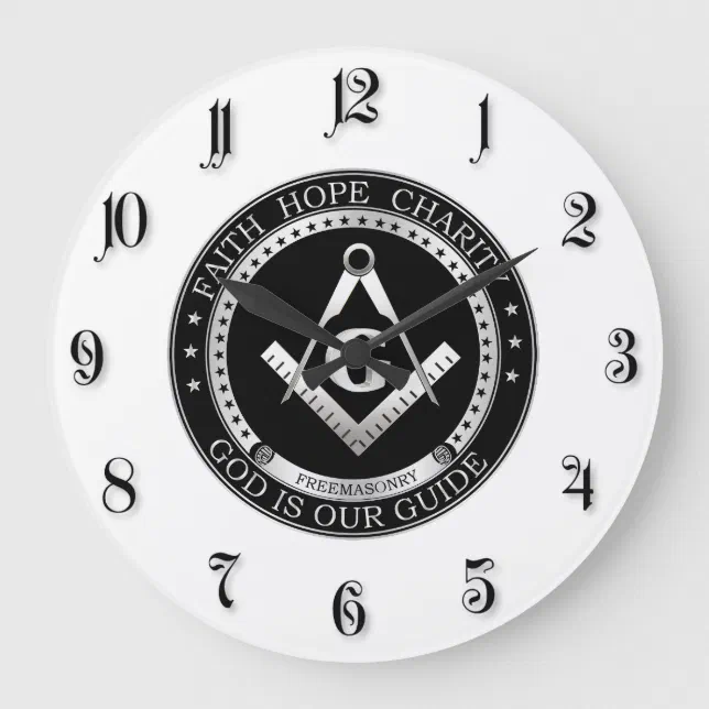 Freemasonry seal large clock | Zazzle