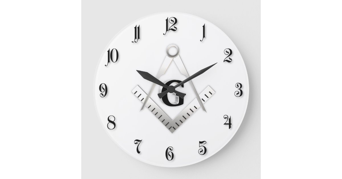 Freemasonry sign large clock | Zazzle