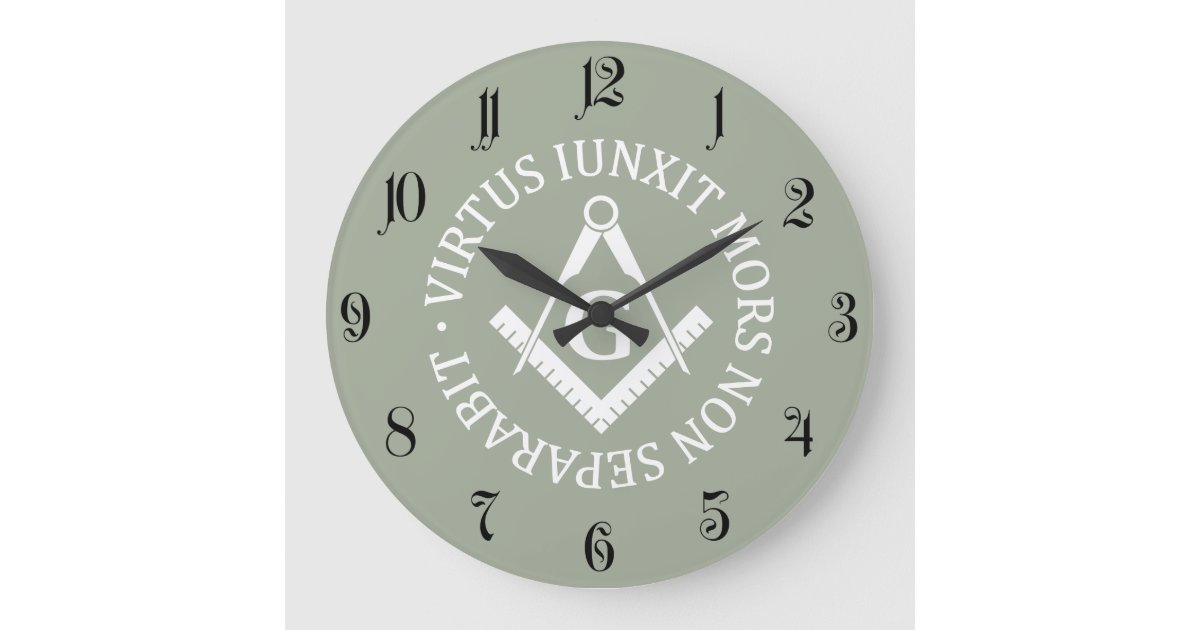 Freemasonry sign large clock | Zazzle