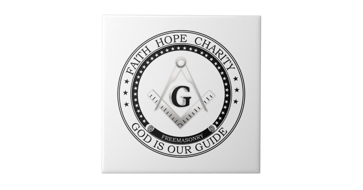 Freemasonry symbol ceramic tile | Zazzle