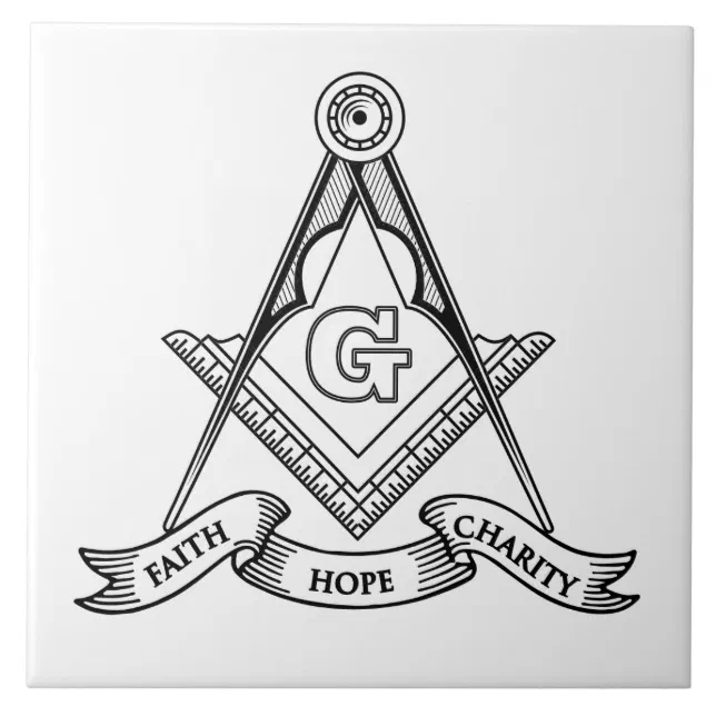 Freemasonry symbol ceramic tile | Zazzle