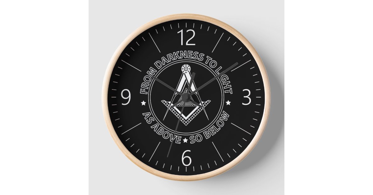 Freemasonry symbol clock | Zazzle