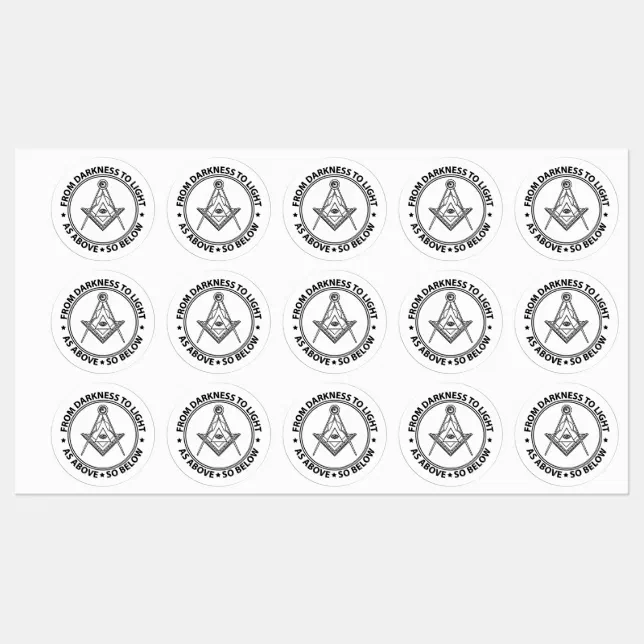 Freemasonry symbol labels | Zazzle