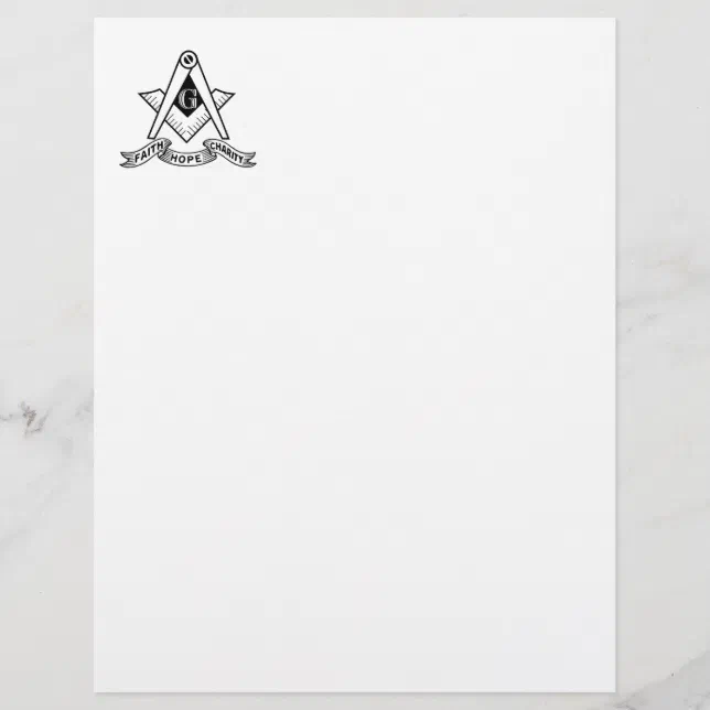 Freemasonry symbol letterhead | Zazzle