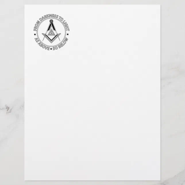 Freemasonry symbol letterhead | Zazzle