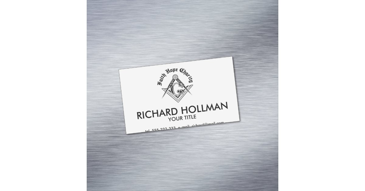 Freemasonry symbol magnetic business card | Zazzle