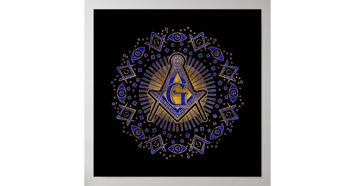 Freemasonry symbol Square and Compasses Poster | Zazzle