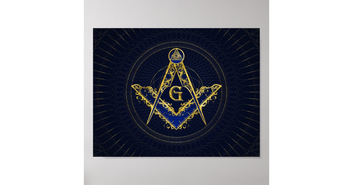 Freemasonry symbol Square and Compasses Poster | Zazzle