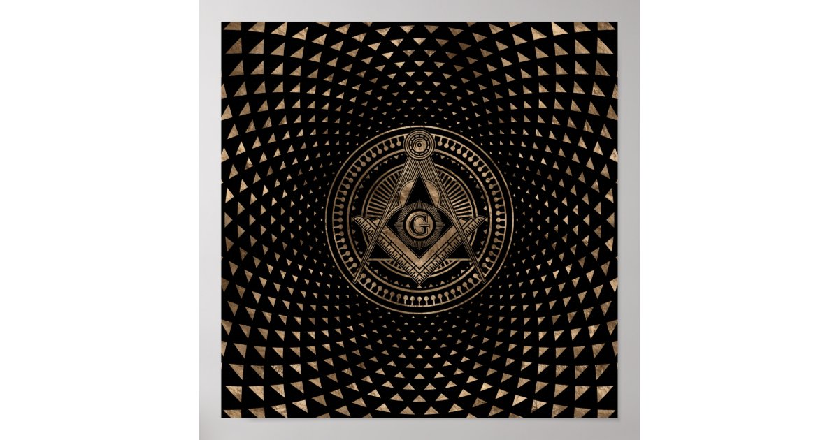 Freemasonry symbol Square and Compasses Poster | Zazzle