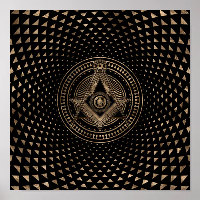 Freemasonry symbol Square and Compasses Poster | Zazzle