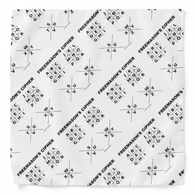 Freemason's Cipher Cryptography Deciphering Code Bandana | Zazzle