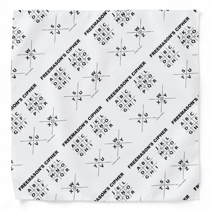 Freemason's Cipher Cryptography Deciphering Code Bandana | Zazzle.com