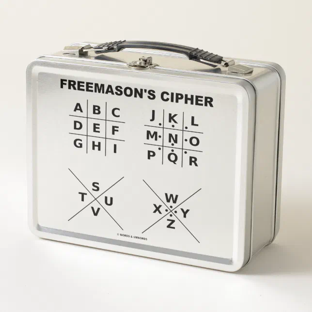 Freemason's Cipher Cryptography Deciphering Code Metal Lunch Box | Zazzle