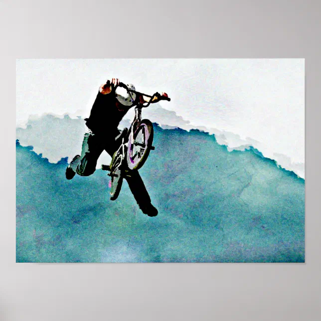 Freestyle BMX Bicycle Stunt Poster | Zazzle