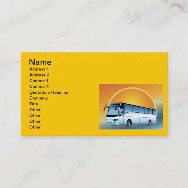 FreeVector-Bus Transportation travel touring Business Card | Zazzle