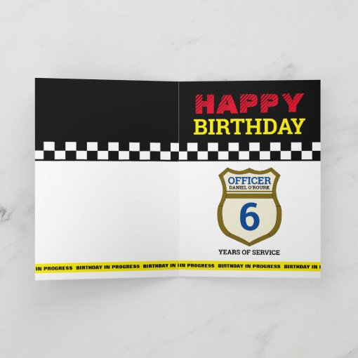 Freeze! Police Officer Birthday Card | Zazzle