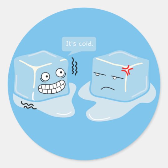 Freezing Ice Cube - Sticker | Zazzle.com