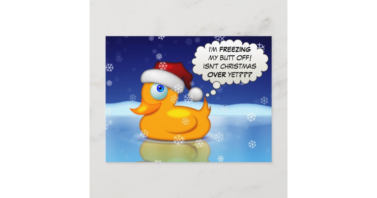 Freezing Santa Duck Holiday Postcard | Zazzle