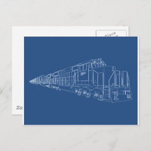 Freight Train Blueprint: Railroad: Postcard | Zazzle