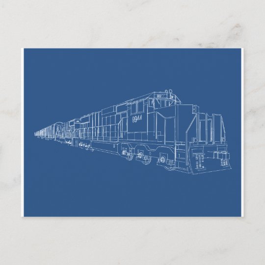 Freight Train Blueprint: Railroad: Postcard | Zazzle.com