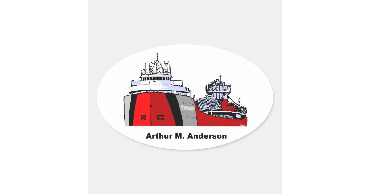 Freighter Arthur M. Anderson Oval Sticker | Zazzle