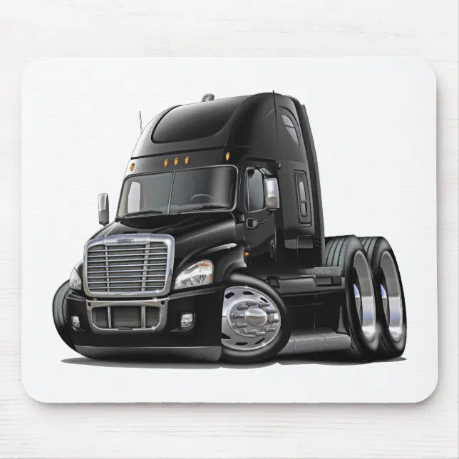 Freightliner Cascadia Black Truck Mouse Pad | Zazzle