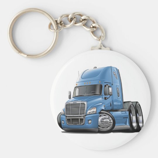 Freightliner Cascadia Lt Blue Truck Keychain | Zazzle.com
