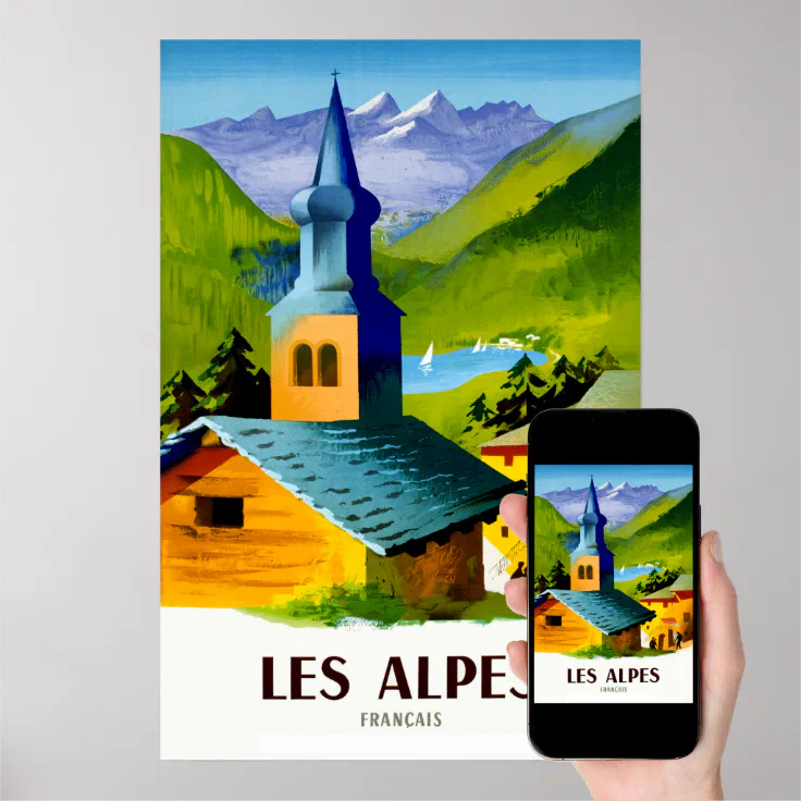 French Alps travel poster | Zazzle