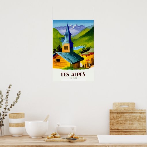 French Alps travel poster | Zazzle