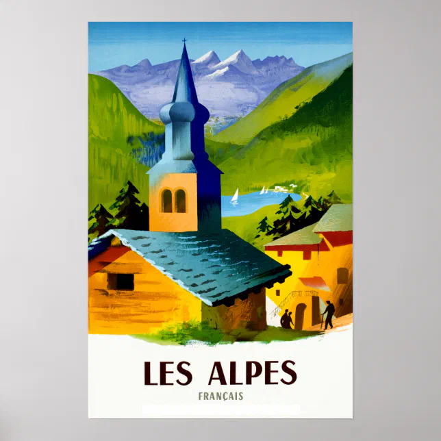 French Alps travel poster | Zazzle