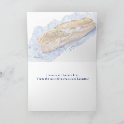 French Baguette Bread Loaf Thank You Cards | Zazzle