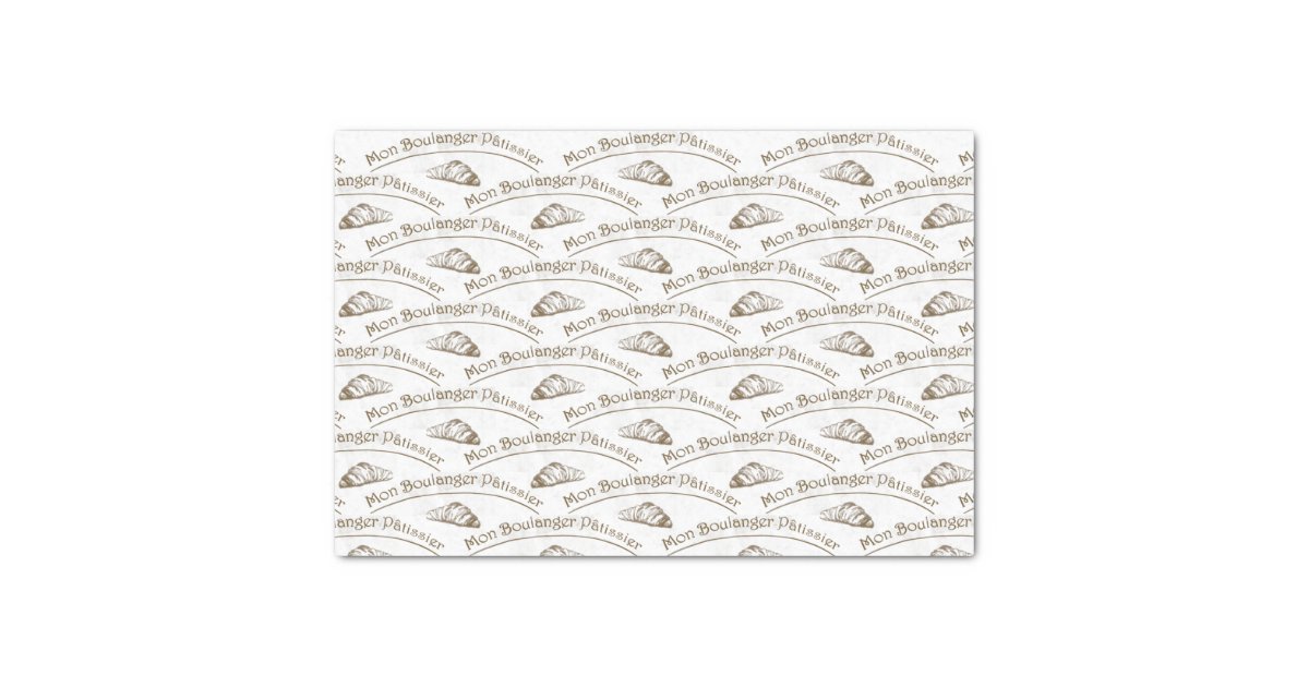 French Bakery Baked Goods Patisserie Croissant Tissue Paper | Zazzle
