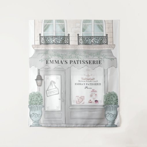 French Bakery Cafe Patisserie Gray Backdrop | Zazzle