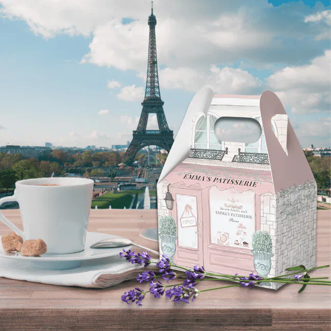 French Bakery Cafe Patisserie Pink Favor Box | Zazzle