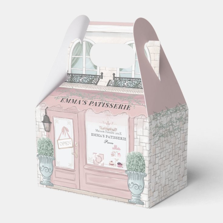 French Bakery Cafe Patisserie Pink Favor Box | Zazzle