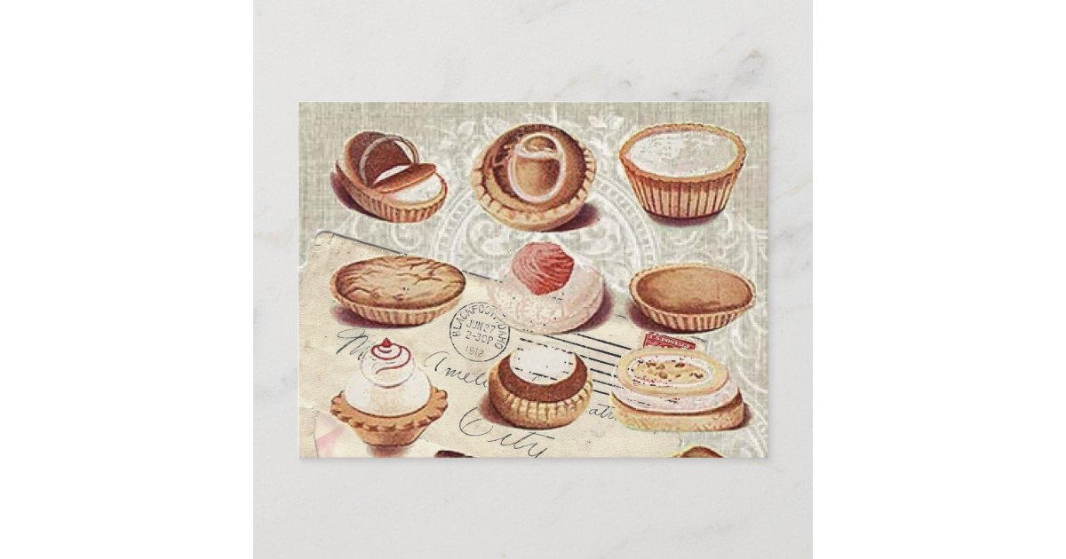 french bakery cupcake pastry desserts postcard | Zazzle
