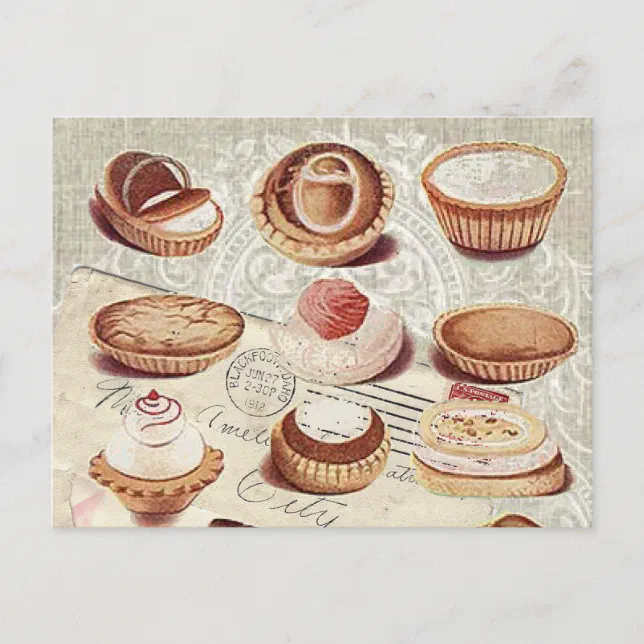 french bakery cupcake pastry desserts postcard | Zazzle