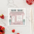 French Bakery Patisserie Paris Pink 1st Birthday Napkins | Zazzle