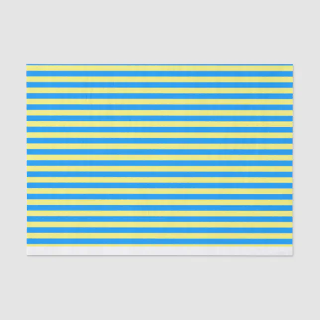French Blue and Yellow Stripes Tissue Paper | Zazzle