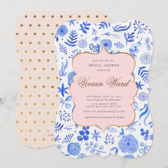 French Blue Bridal Shower Invitation | Zazzle