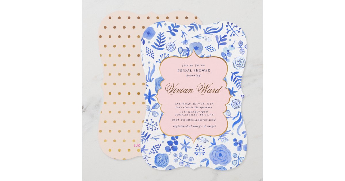 French Blue Bridal Shower Invitation | Zazzle
