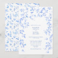 French Blue Floral Botanical Wedding Invitation | Zazzle